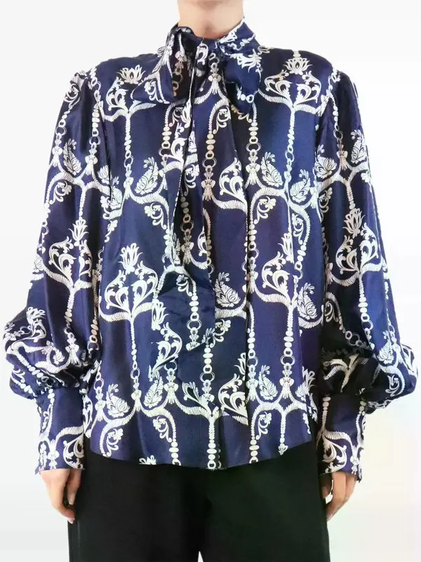 Borgo De Nor Marcel Silk Graphic Print Blouse
