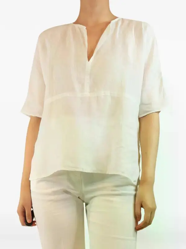 JAMES PERSE V-neck Linen Blouse - White