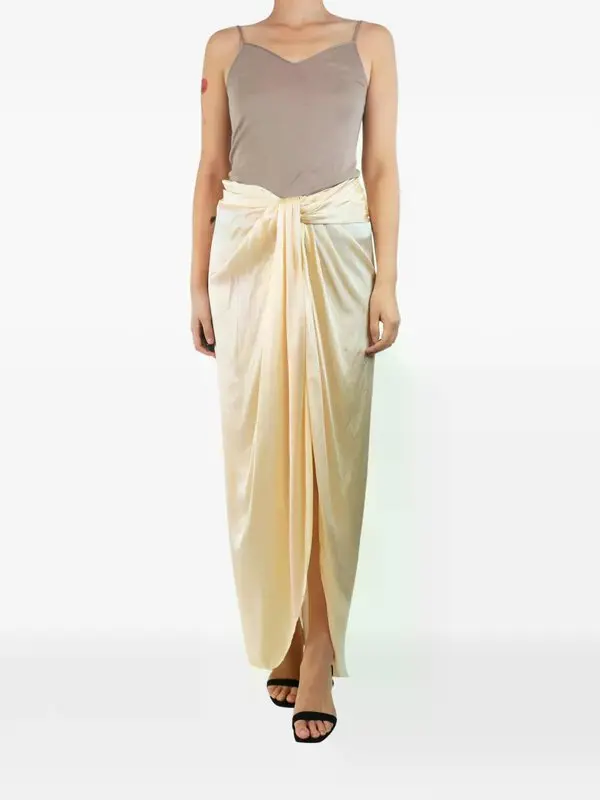 Johanna Ortiz Cream Knot-front Maxi Skirt