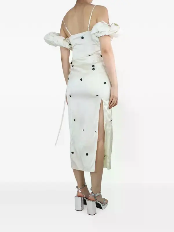 Jacquemus Off-the-shoulder Puff Sleeve Midi Dress