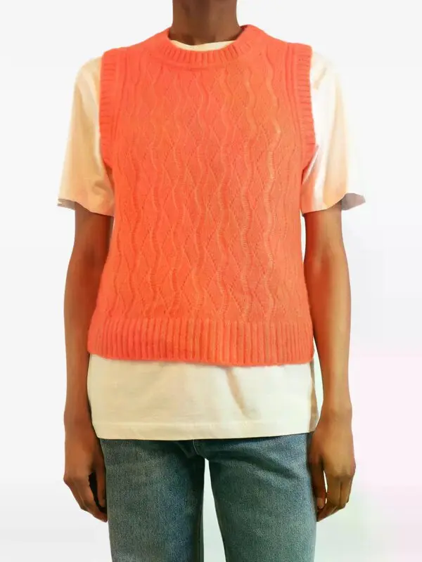 ME+EM Cable-knit Sweater Vest With Detachable Snood Collar