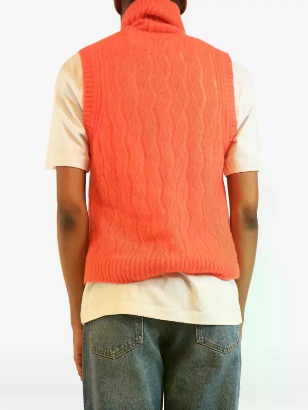 ME+EM Cable-knit Sweater Vest With Detachable Snood Collar