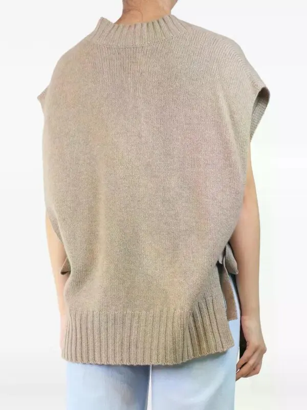 Zadig&Voltaire Beige Cashmere V-neck Knitted Vest