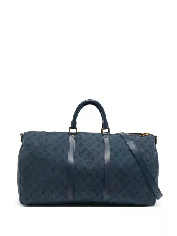 LOUIS VUITTON Keepall Bandoulière Monogram Denim Duffel Bag