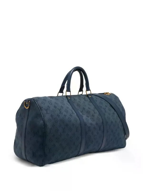 LOUIS VUITTON Keepall Bandoulière Monogram Denim Duffel Bag