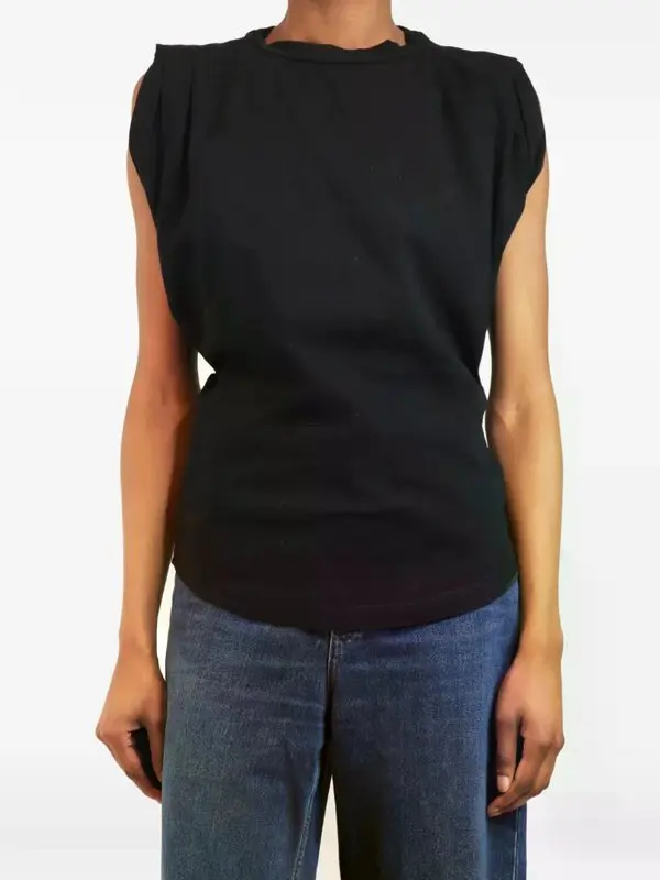 ISABEL MARANT VINTAGE Sleeveless Gathered Detail T-shirt