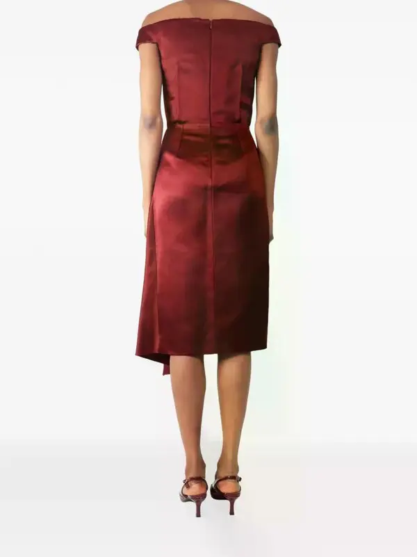 Alexander McQueen Off-shoulder Asymmetric Midi Dress
