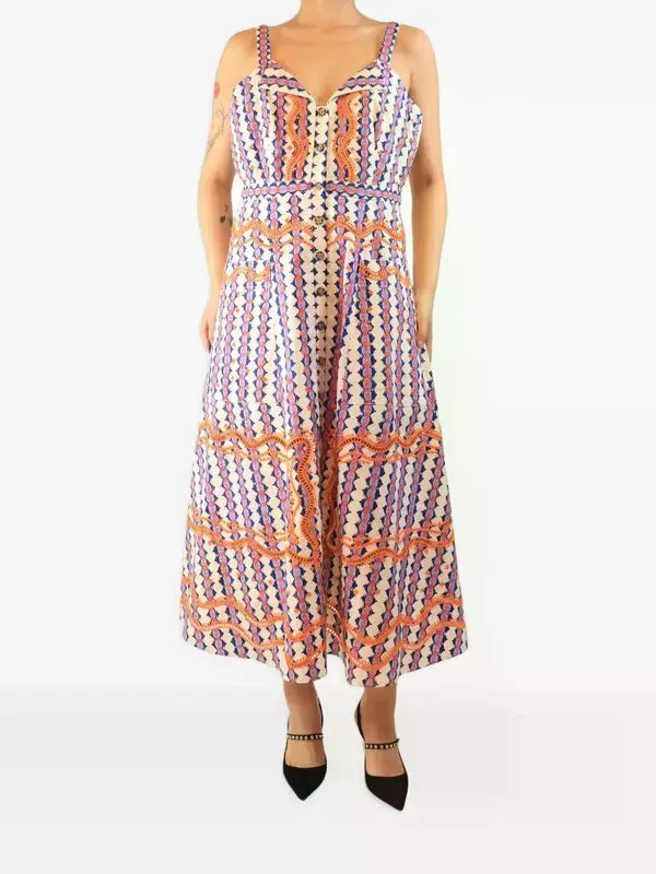 Saloni Sleeveless Floral Print Midi Dress