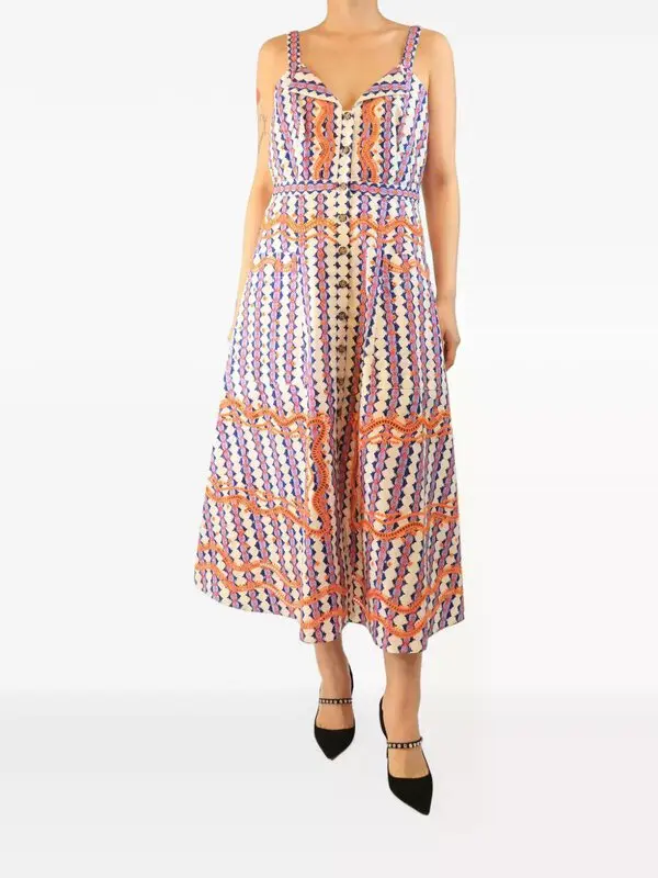 Saloni Sleeveless Floral Print Midi Dress