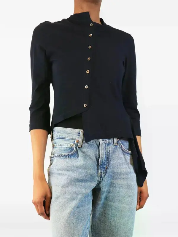 MORGANE LE FAY Vintage Asymmetrical Button-up Blouse