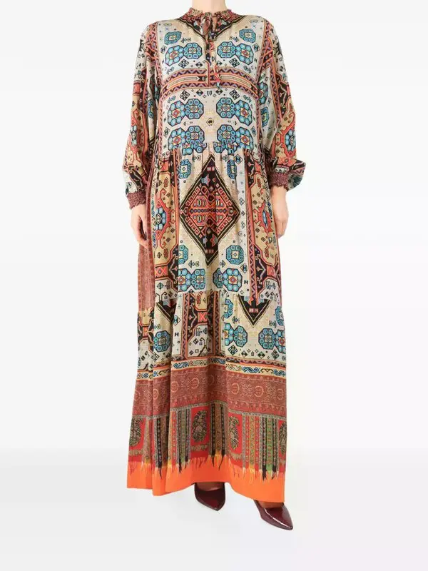 PIERRE-LOUIS MASCIA Printed Silk Maxi Dress - Neutrals