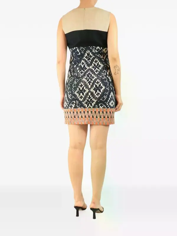Giambattista Valli Diamond-pattern Sleeveless Mini Dress