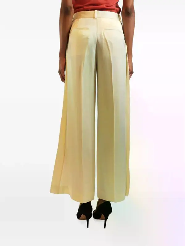 TOTEME Cream Belted Cuff Slit Trousers