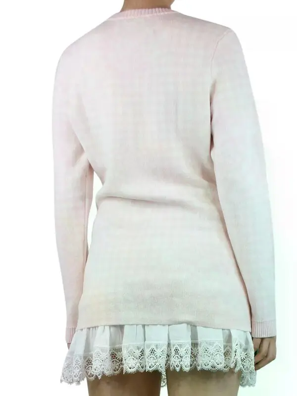 Brandon Maxwell Floral-gingham Crew Neck Sweater - Pink