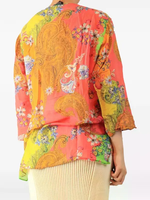 Etro Paisley Print V-neck Blouse