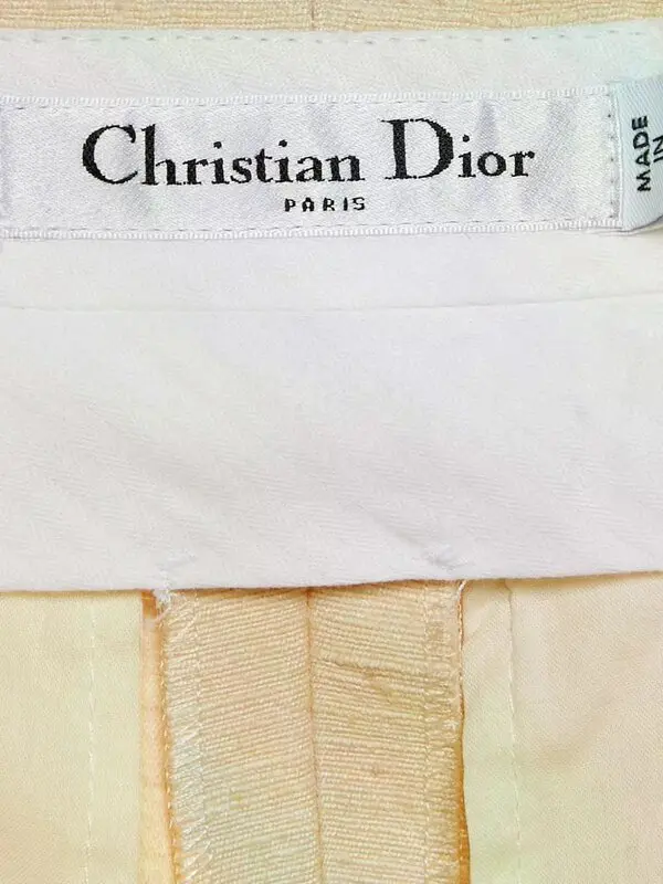Dior Beige Silk Pressed Crease Trousers