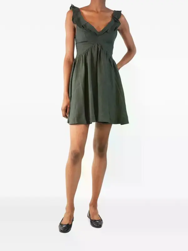 Casa Raki Linen Ruffled Mini Dress