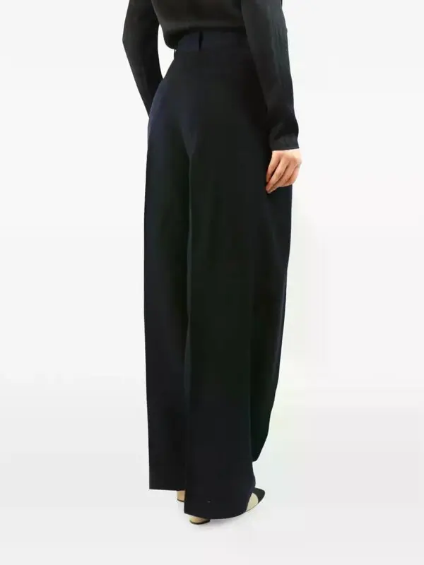 Soeur Cole Belted Wool Trousers - Blue