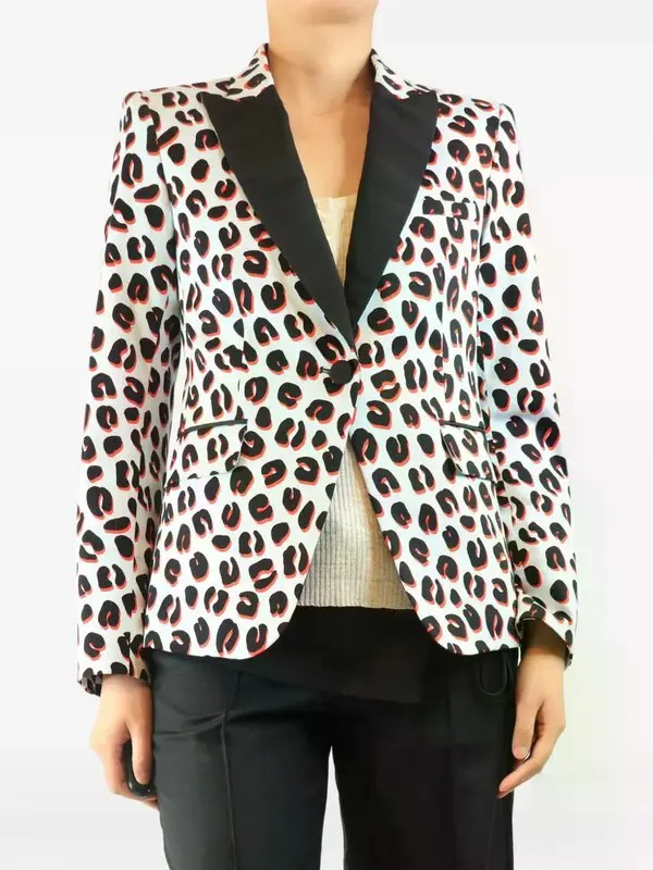Veronica Beard Single-breasted Leopard-print Cotton Blazer - Blue