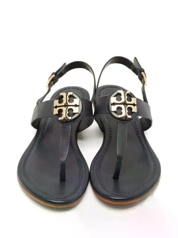 Tory Burch Logo Plaque Thong Sandals