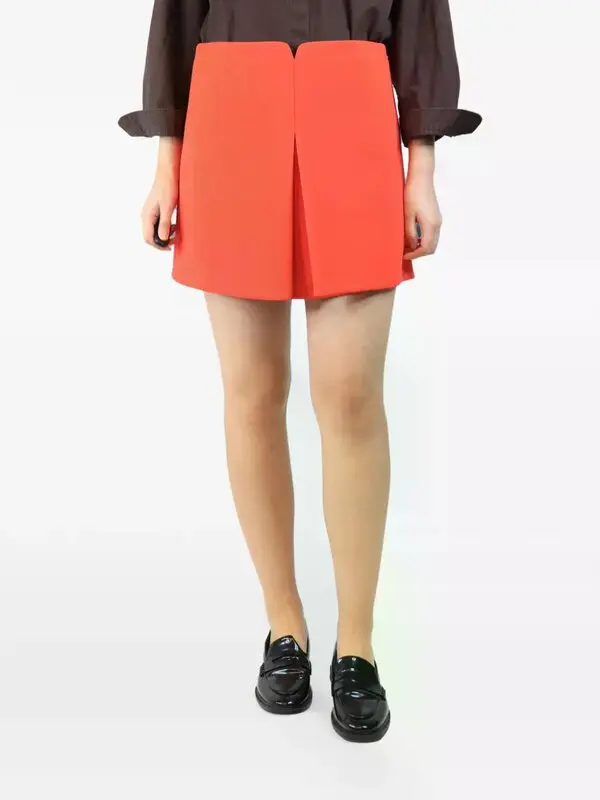 Versace Inverted-pleat Mini Skirt - Orange