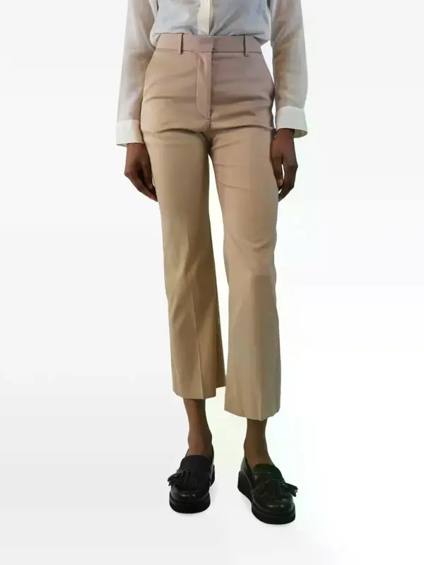 JOSEPH Beige Flared Cropped Trousers