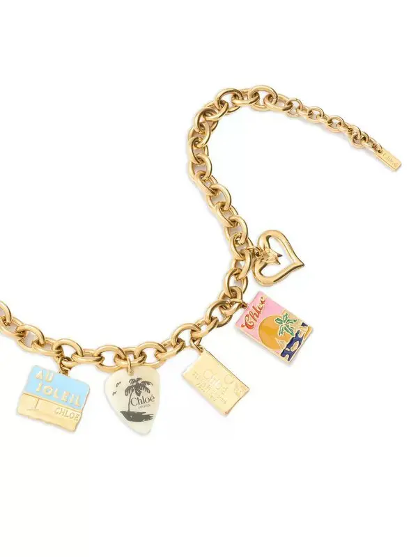 Chloé Postcards Charm Embellished Necklace