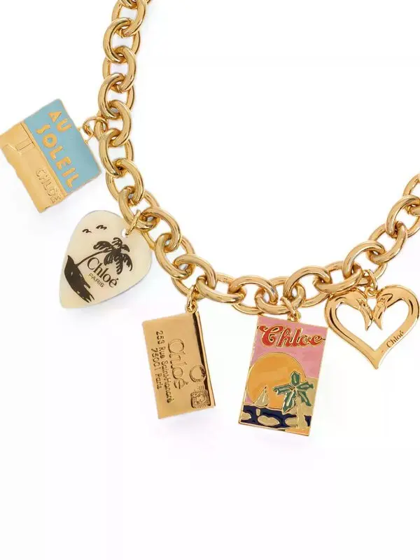 Chloé Postcards Charm Embellished Necklace