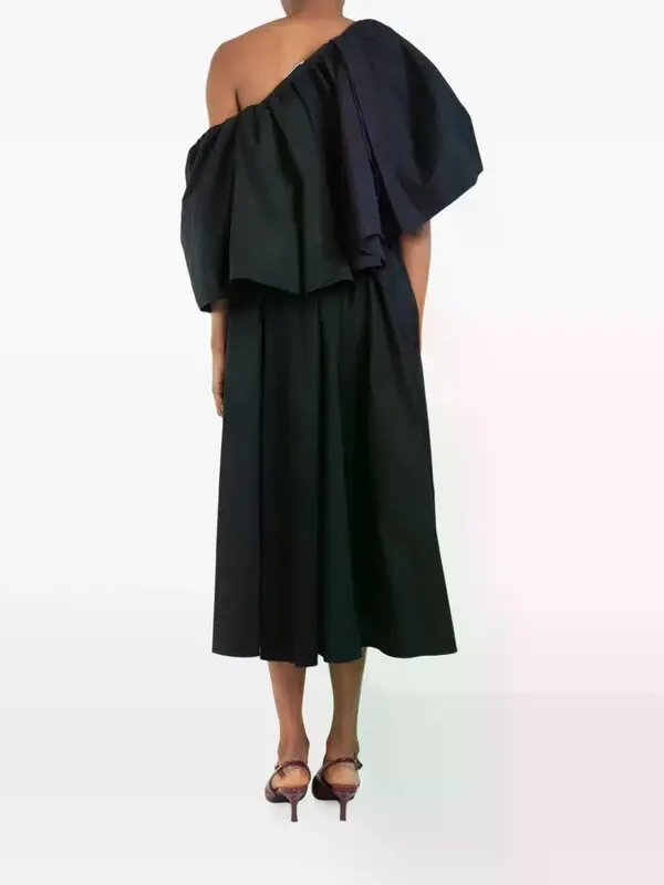 Alexander McQueen One-shoulder Midi Dress With Ruffles