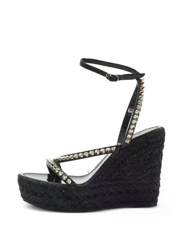 CHRISTIAN LOUBOUTIN Mafaldina Zeppa Spiked Wedge Sandals - Black