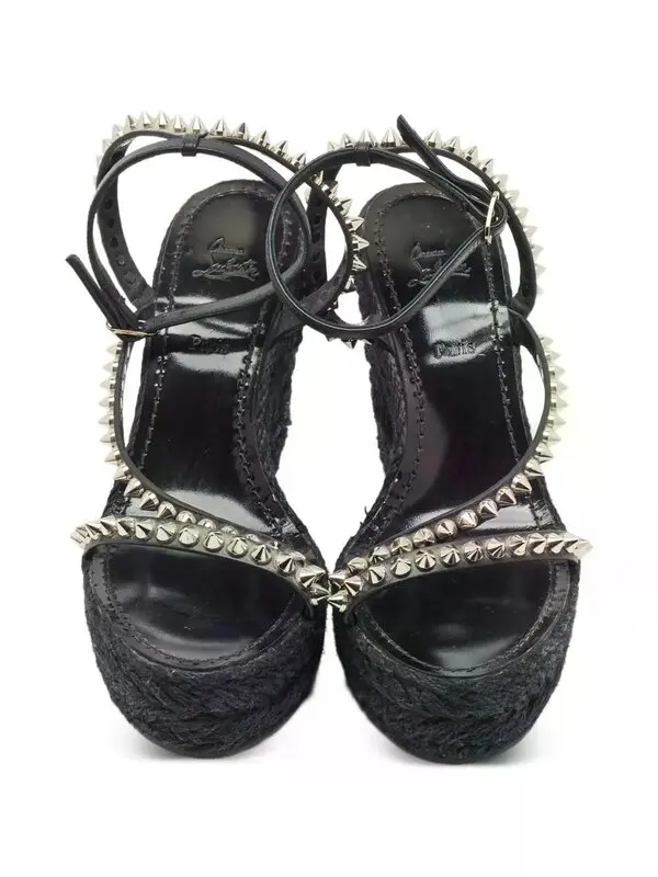 CHRISTIAN LOUBOUTIN Mafaldina Zeppa Spiked Wedge Sandals
