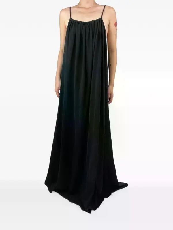 THE ROW Gathered Maxi Dress With Tassel Detail - Black