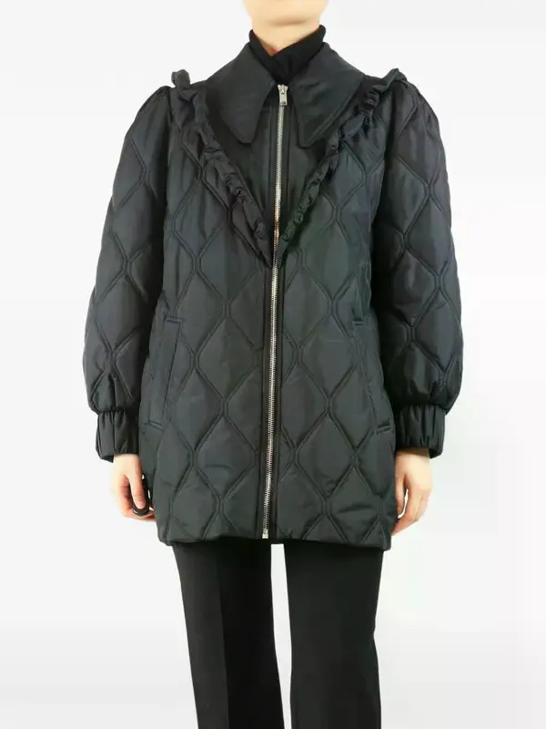 GANNI Quilted Zip-fastening Jacket - Black