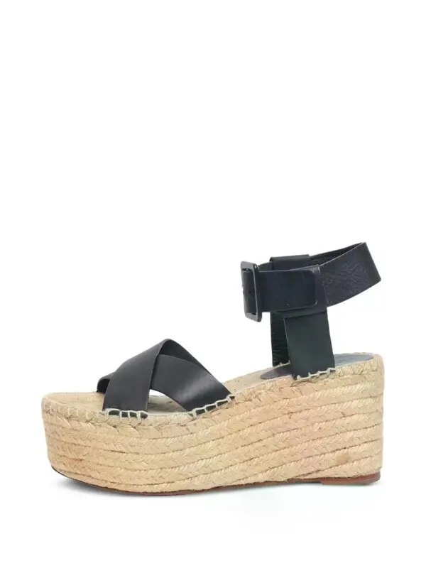 Celine Crossover Straps Buckle-fastening Heeled Espadrilles