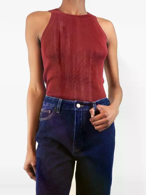 ISSUE TWELVE Ribbed Knit Tank Top - Red