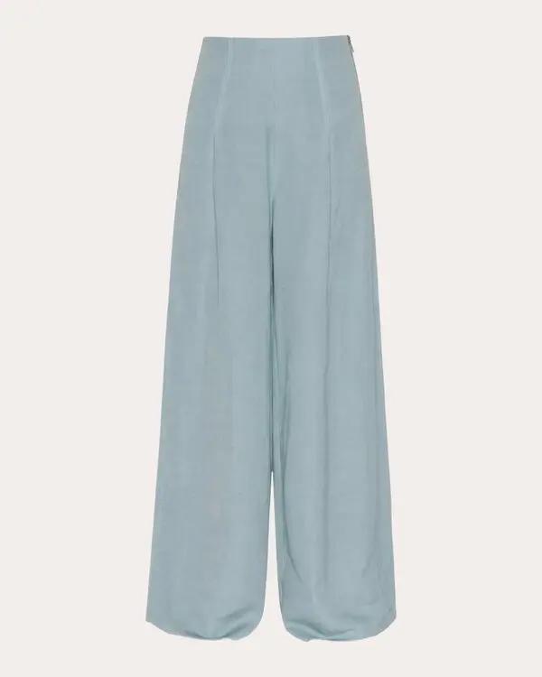 LIA COHEN Timeless Linen Pleated Wide-leg Pants