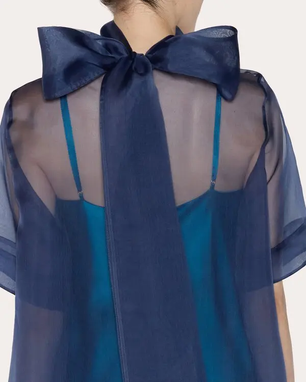 LIA COHEN Perspective Sheer Silk Organza Maxi Dress