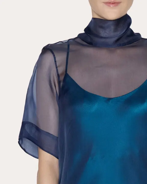 LIA COHEN Perspective Sheer Silk Organza Maxi Dress