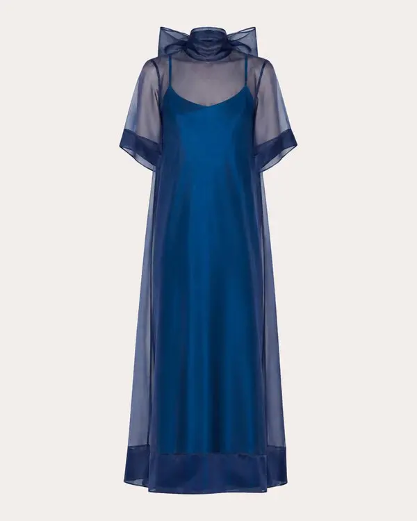 LIA COHEN Perspective Sheer Silk Organza Maxi Dress