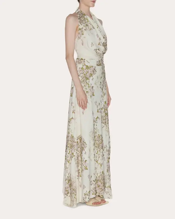 LIA COHEN Grace Floral Crepe De Chine Maxi Skirt