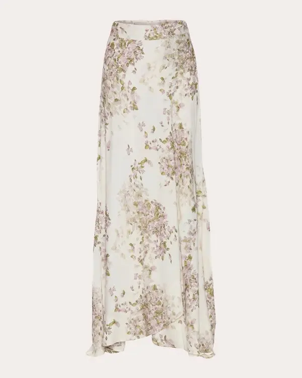 LIA COHEN Grace Floral Crepe De Chine Maxi Skirt