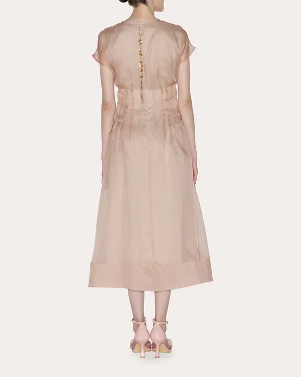 LIA COHEN Silk Organza Midi Dress