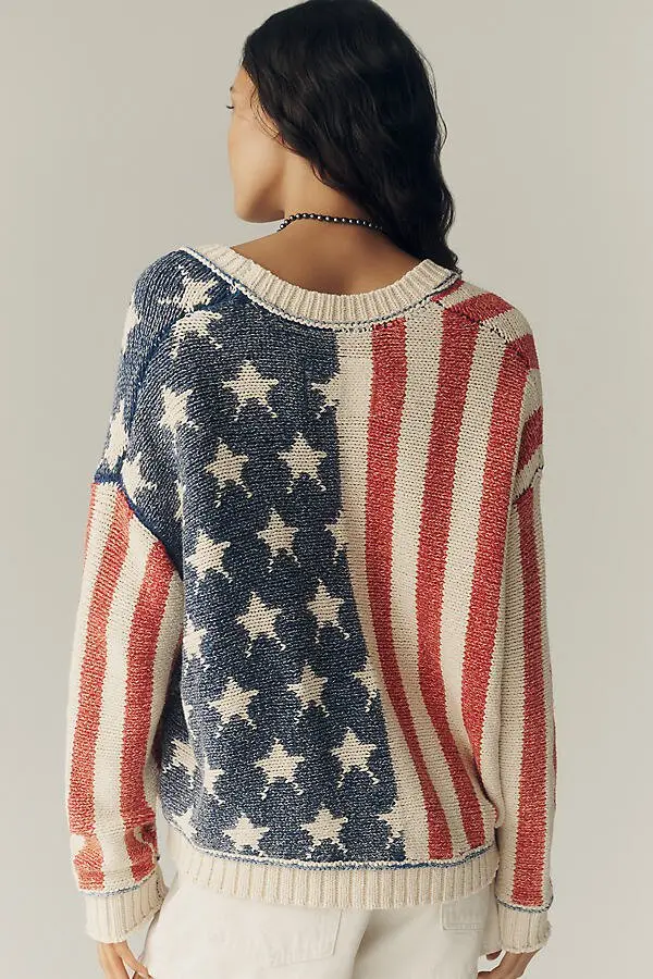 PILCRO Overd Stars & Stripes Cardigan