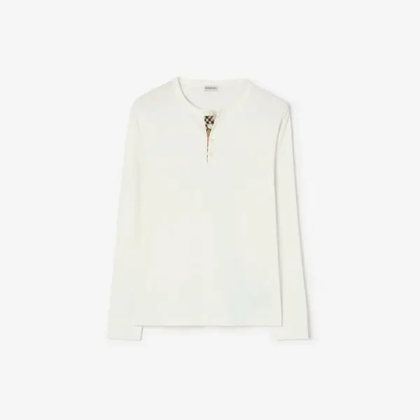 Burberry Long-sleeve Cotton Top - Chalk