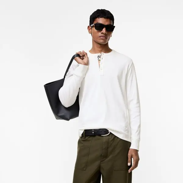 Burberry Long-sleeve Cotton Top - Chalk