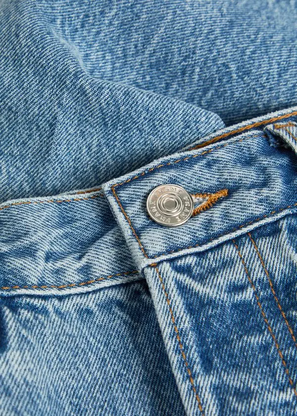 FRAME The Lax Distressed Flared-leg Jeans - Blue