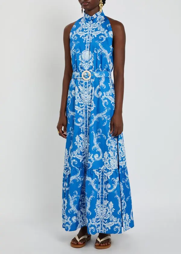 Borgo De Nor Biba Printed Cotton Maxi Dress