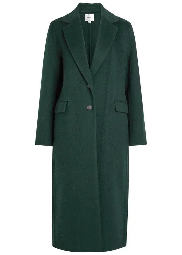 Vince Single-breasted Wool-blend Coat - Green