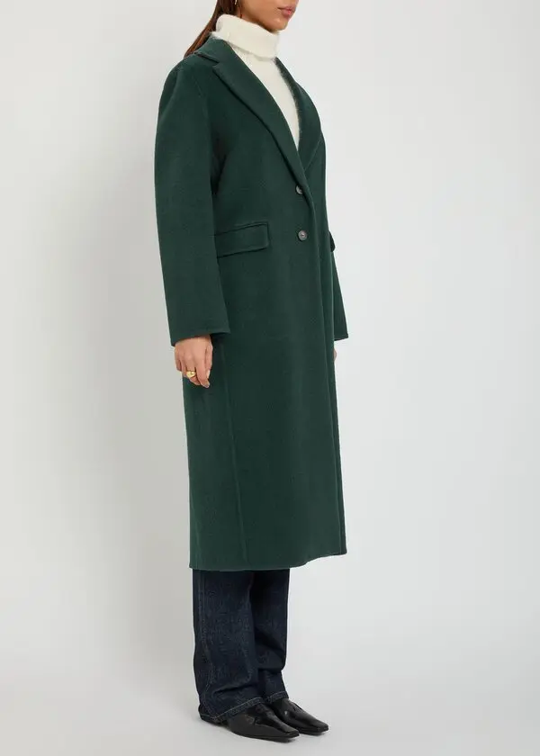 Vince Single-breasted Wool-blend Coat - Green