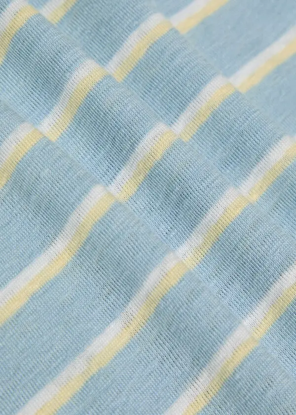 FRAME Striped Stretch-linen Crewneck T-shirt